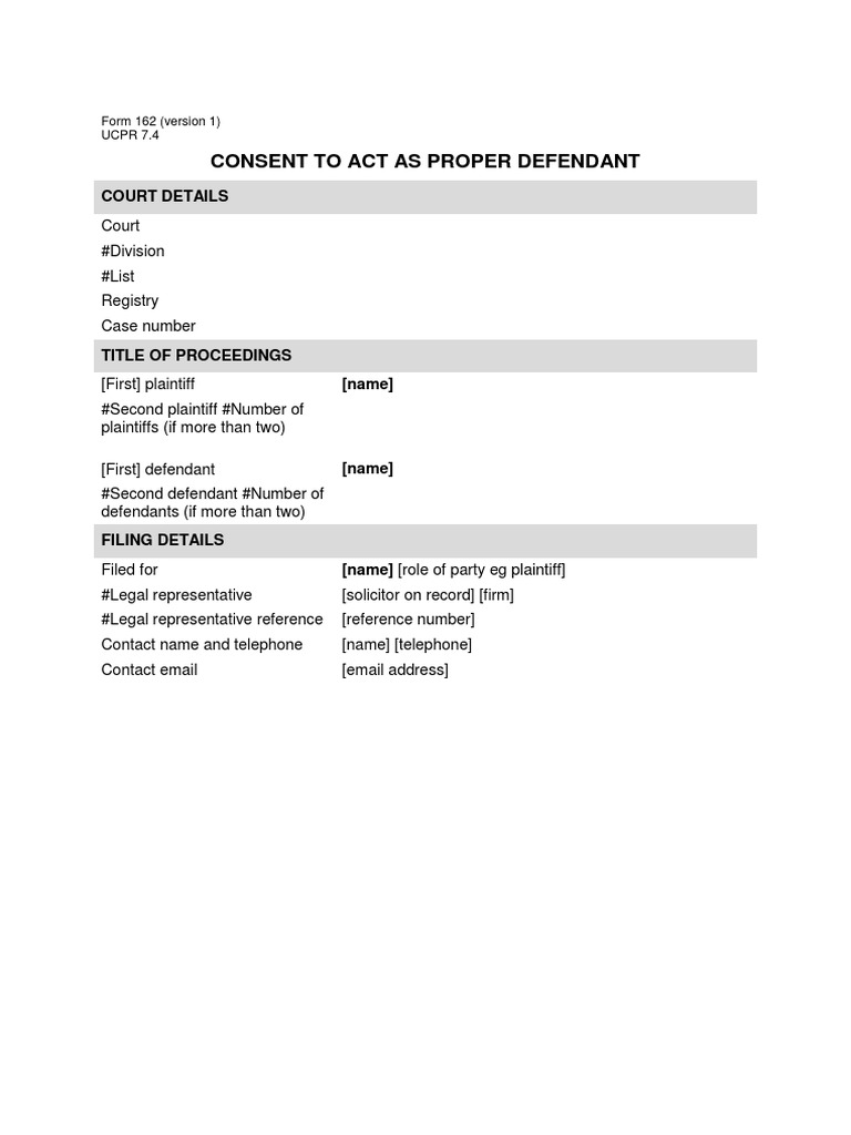 Ucpr Form 162 v1 | PDF