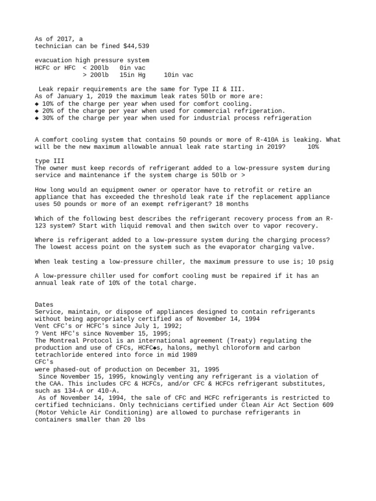 EPA 608 2020 Study Material | PDF