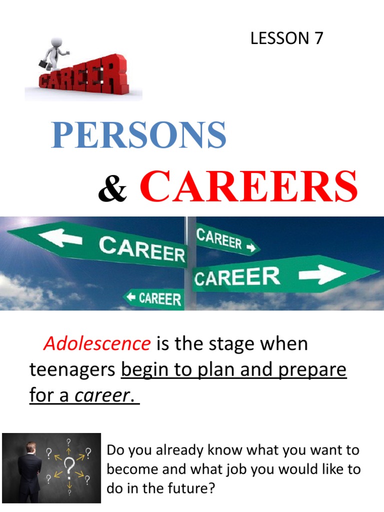 Lesson 7 8 Persons and Careers Career Pathways | PDF | Self Concept ...