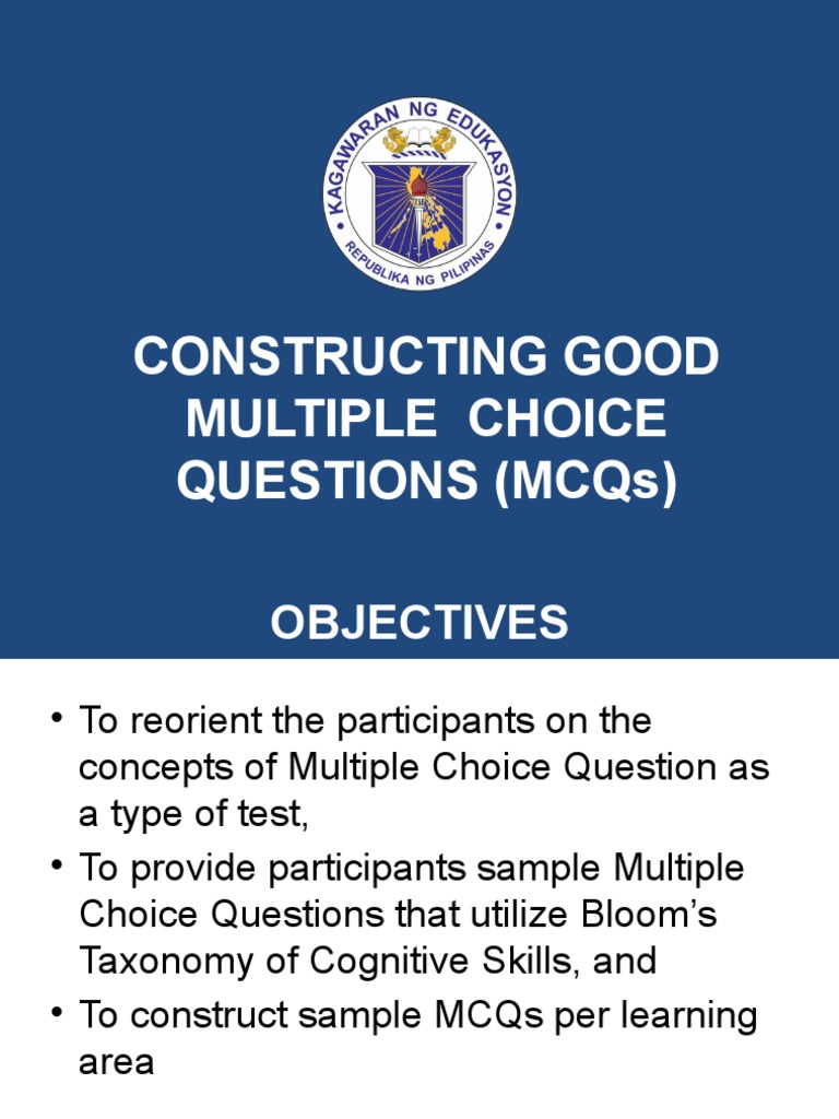Day-3.-5-MCG_Constructing-Good-Multiple-Choice-Questions.pptx | PDF | Multiple Choice | Science