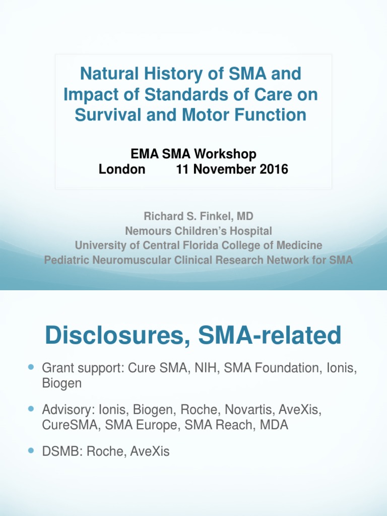 Presentation Natural History Sma Impact Standards Care Survival Motor ...