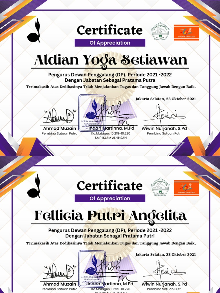 Sertifikat Pramuka | PDF