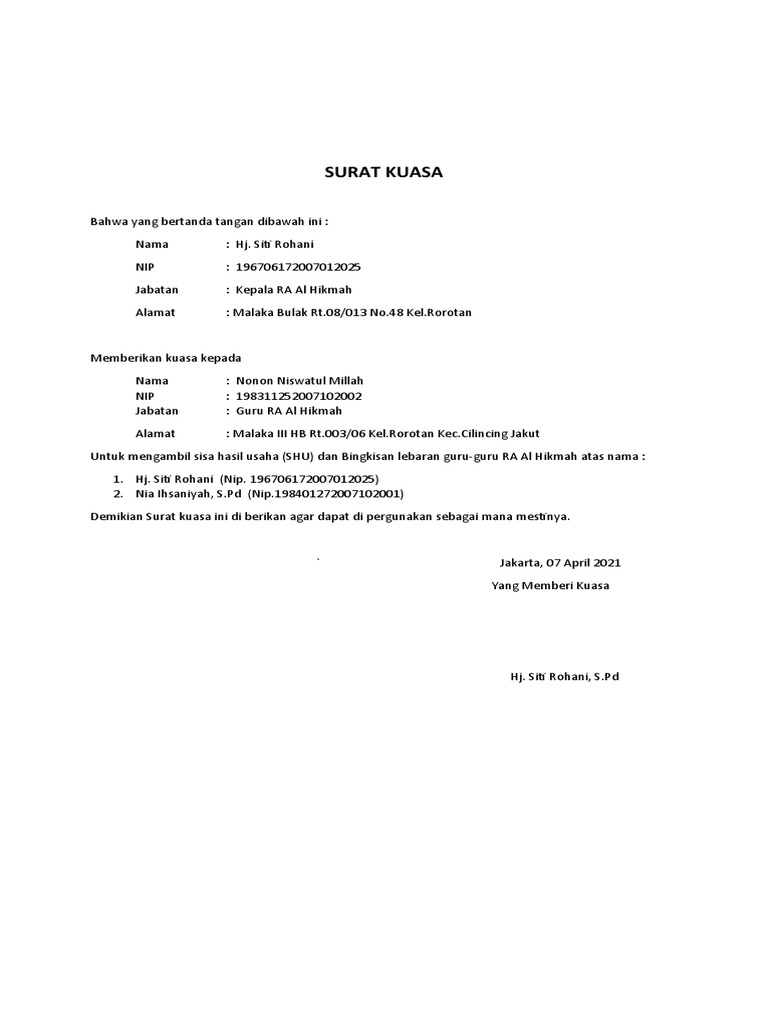 Surat Kuasa | PDF