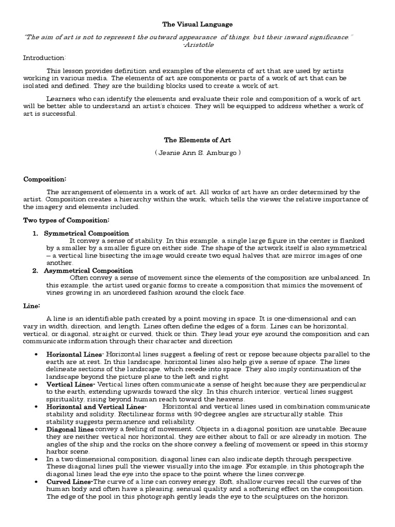 The Visual Language Handouts Edited | PDF