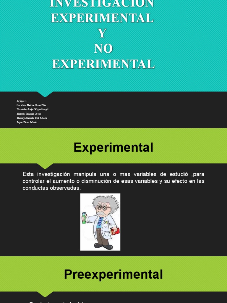 1.4 Investigacion Experimental y No Experimental | Descargar gratis PDF ...