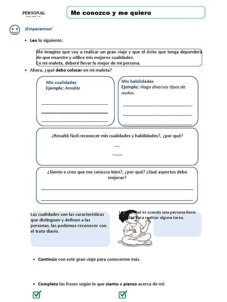 E1 A1 FICHA PS Me Conozco y Me Quiero | PDF