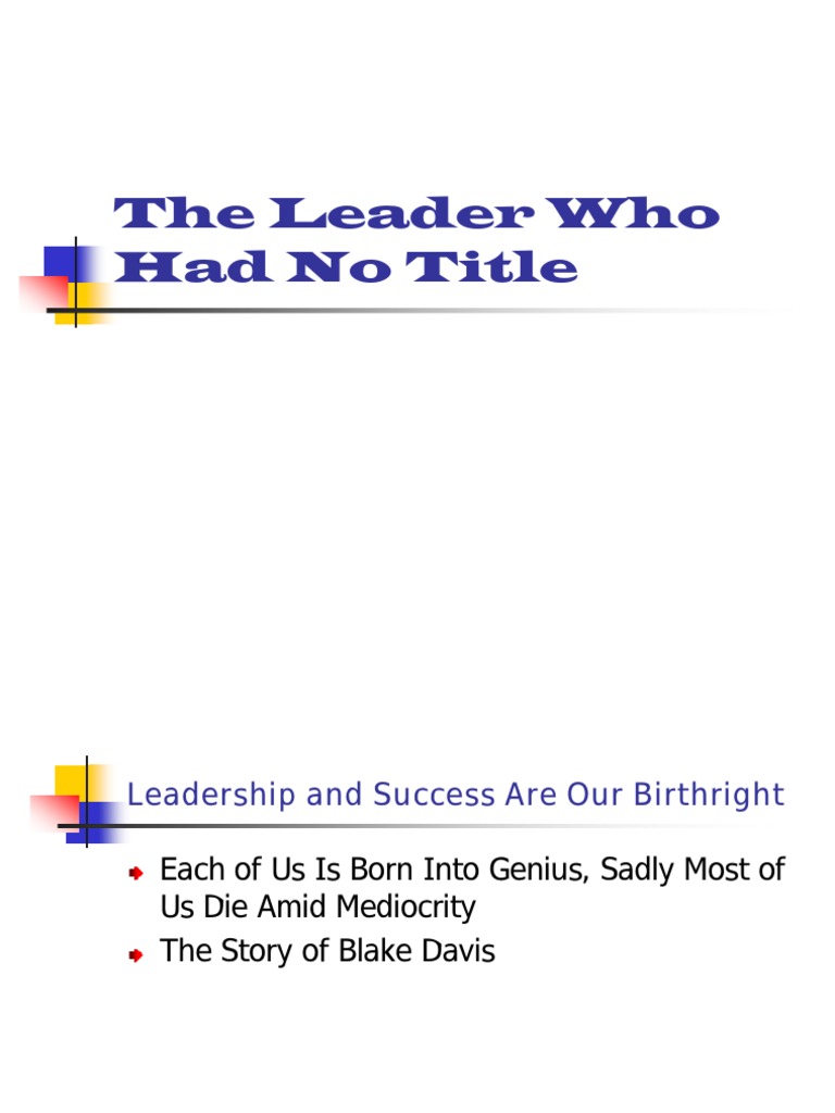 Leadership Without a Title | PDF | Feeling | Leadership