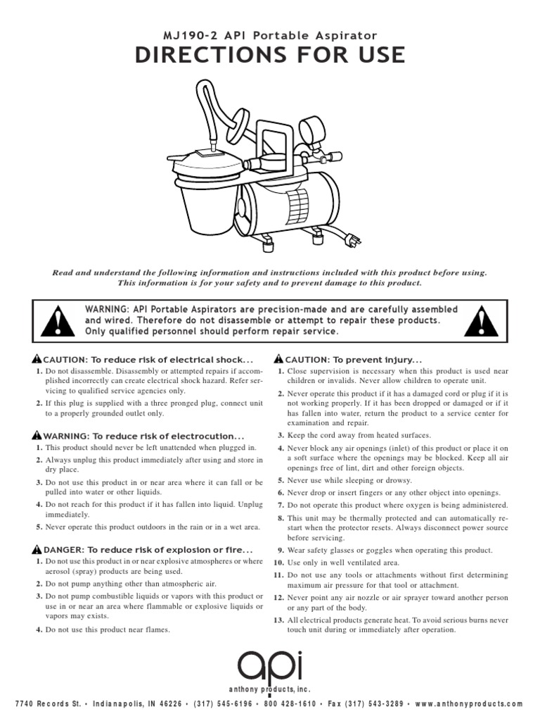mj190 2 Aspirator Manual | PDF | Electrical Connector | Ac Power Plugs ...