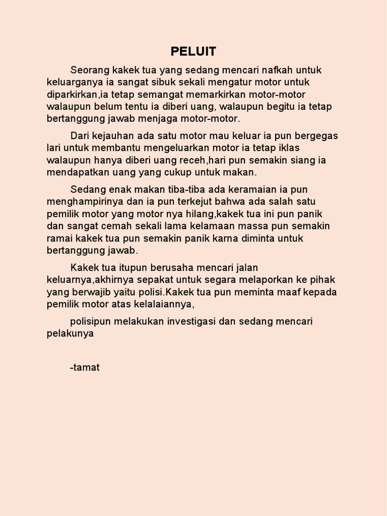 Cerpen PELUIT MuhFaris | PDF | Fiksi Misteri, Thriller, & Kejahatan