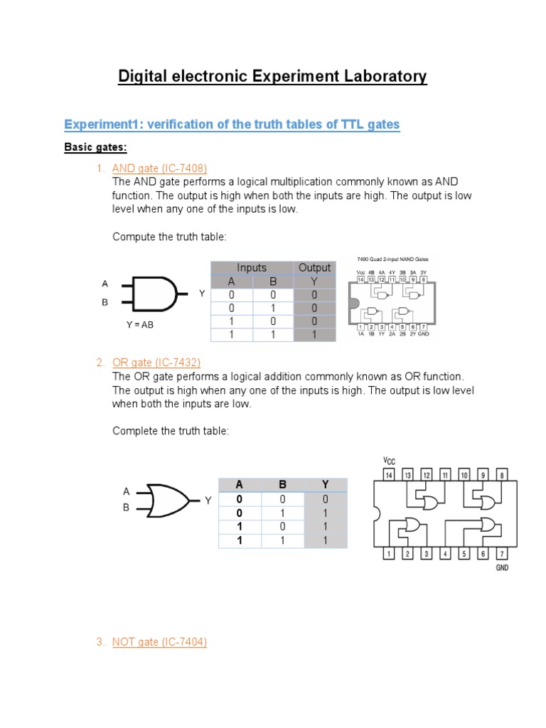 TP1 Report | PDF | Logic Gate | Electrical Engineering