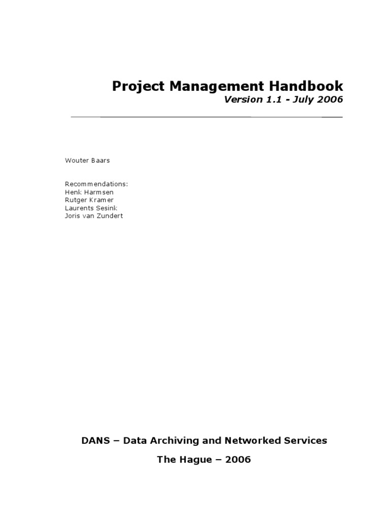 Handbook Project Management English 11 A | PDF