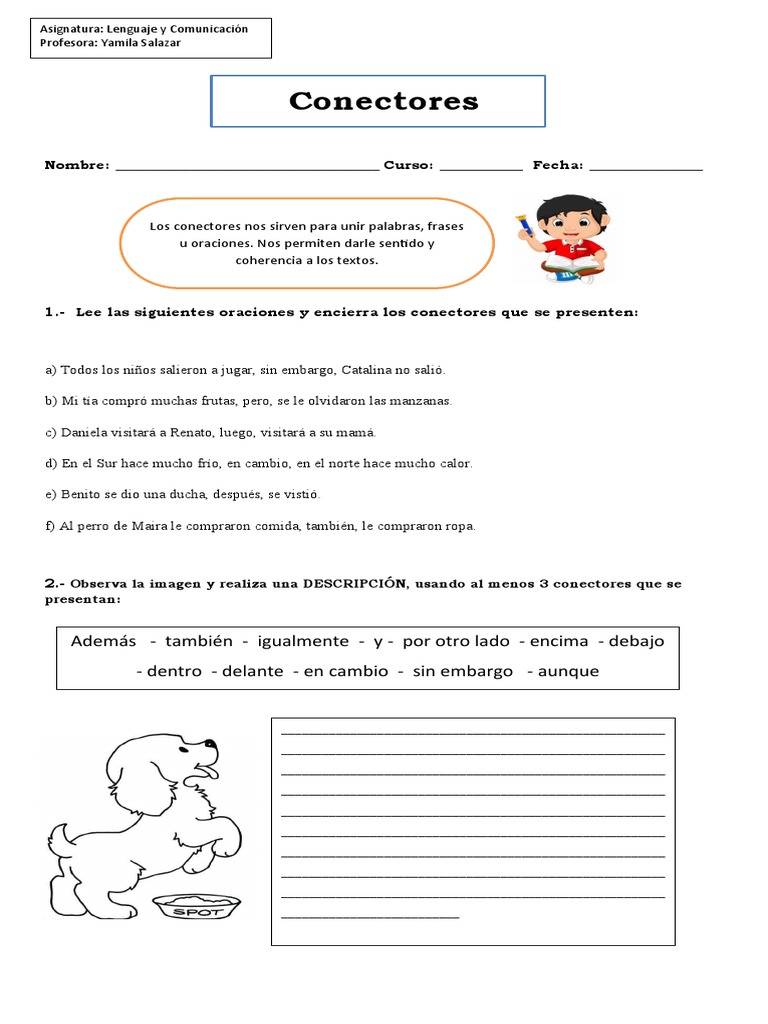 Guia Conectores 4° Básico | PDF