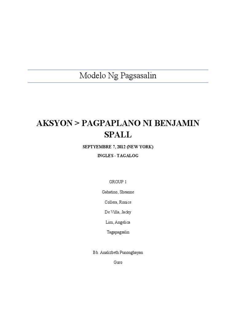 Modelo NG Pagsasalin | PDF