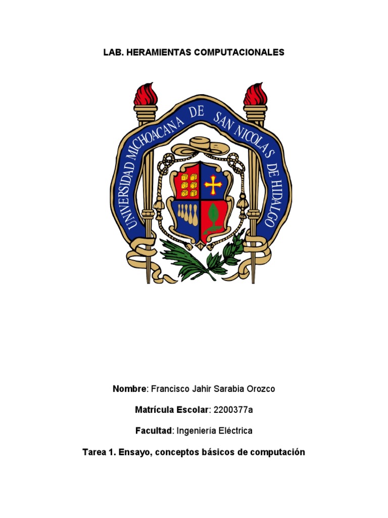 Tarea 1. ENSAYO CONCEPTOS BÁSICOS DE COMPUTACIÓN | PDF | Hardware de la computadora ...