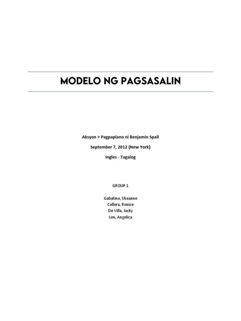 modelo ng pagsasalin.pdf | PDF