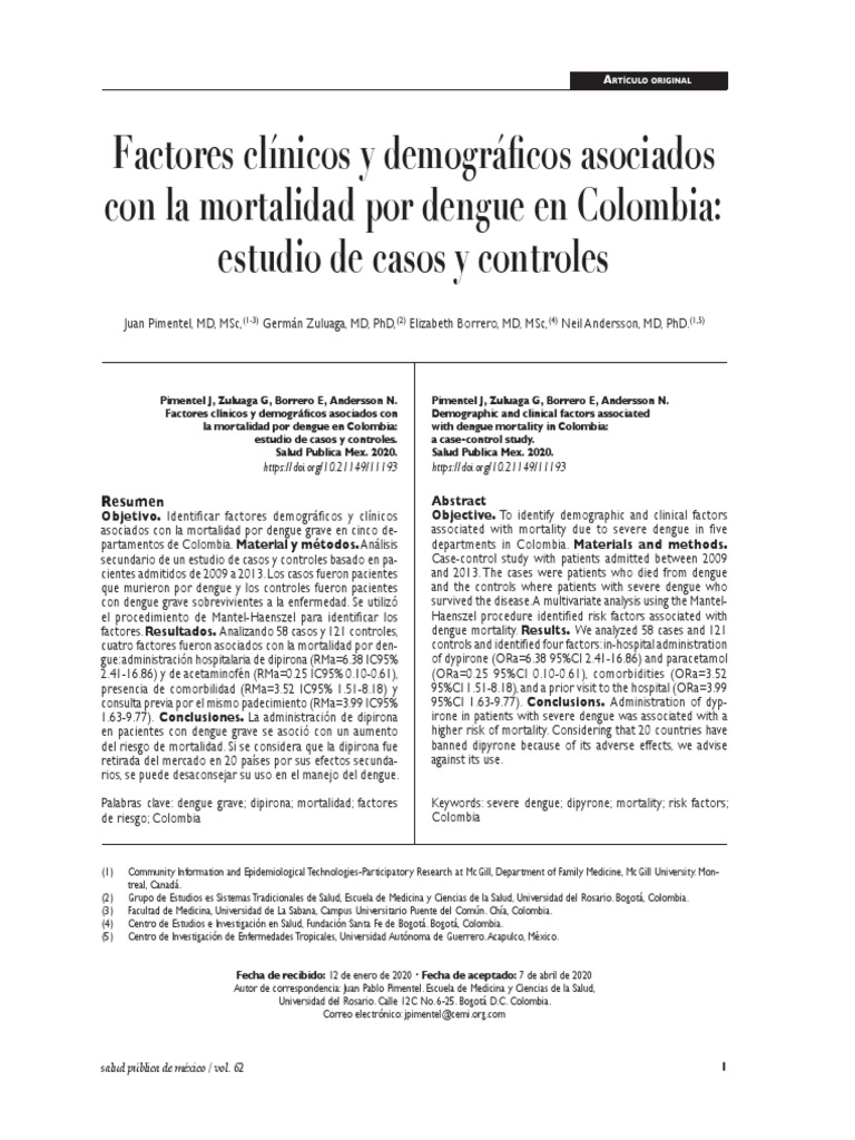Factores Clinicos y Demograficos Asociados Con La PDF | PDF | Medicina ...