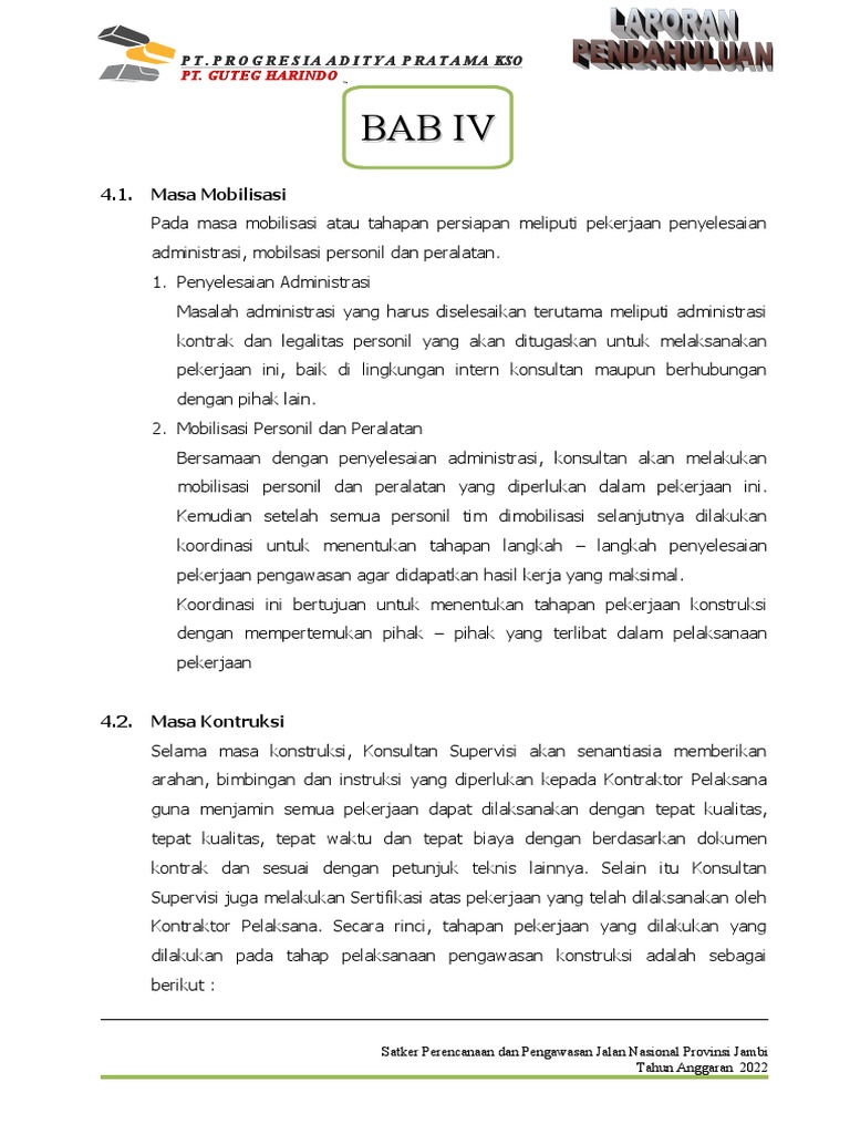 Bab Iv - Tahapan Pelaksanaan Pengawasan Pekerjaan | PDF