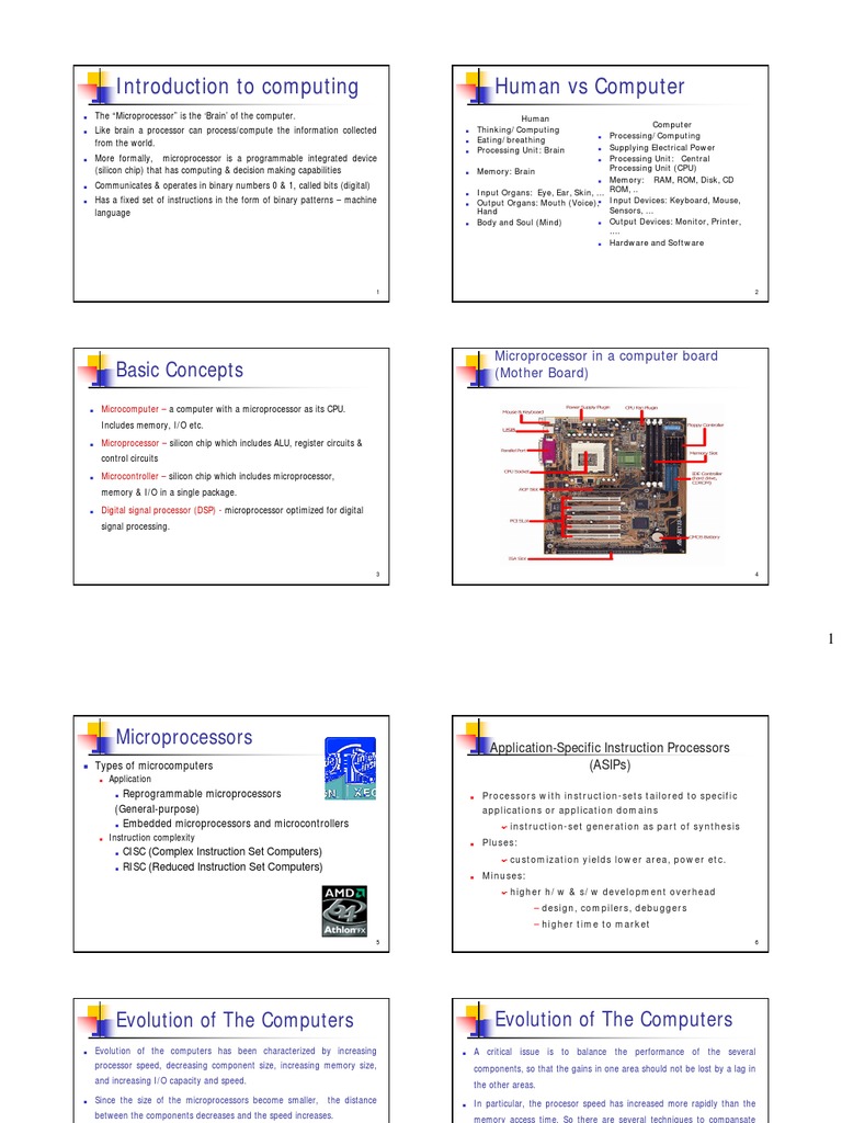 Introduction To Computing Human Vs Computer: Basic Concepts | PDF ...