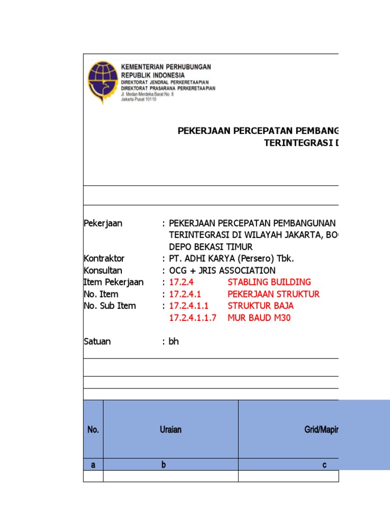 M38 Angkur LM DEPO LRT JABODEBEK | PDF