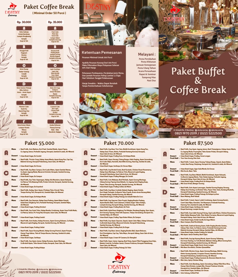 Paket Buffet & Coffee Break 2023 | PDF