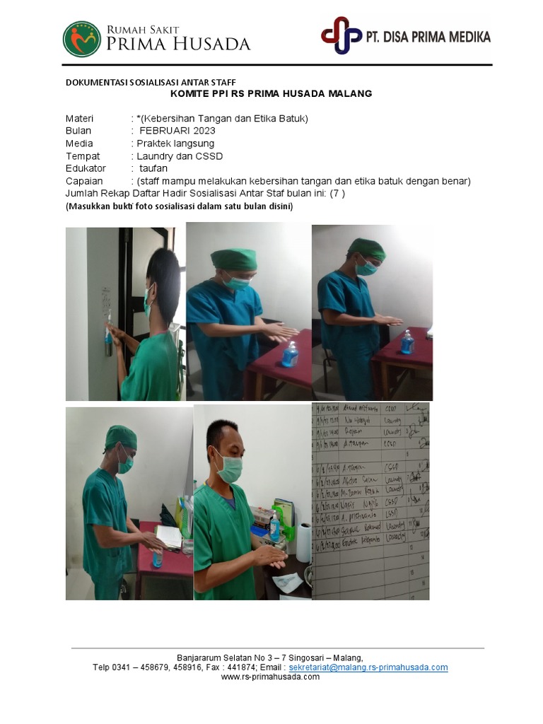 Sosialisasi H.H Staf Laundry CSSD | PDF