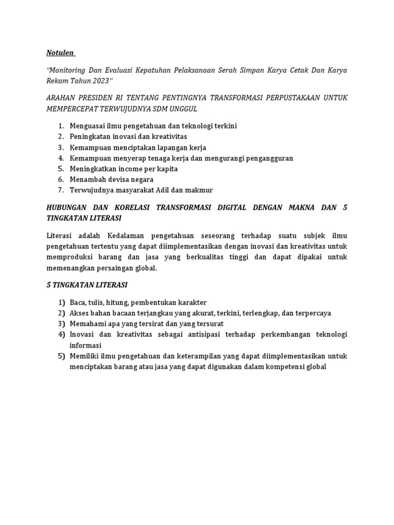 Notulen Seminar Penerbitan | PDF