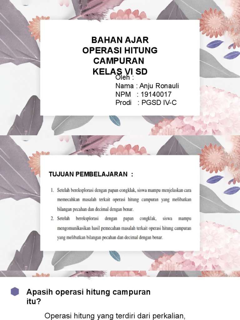 Bahan Ajar MTK SD - ANJU RONAULI | PDF