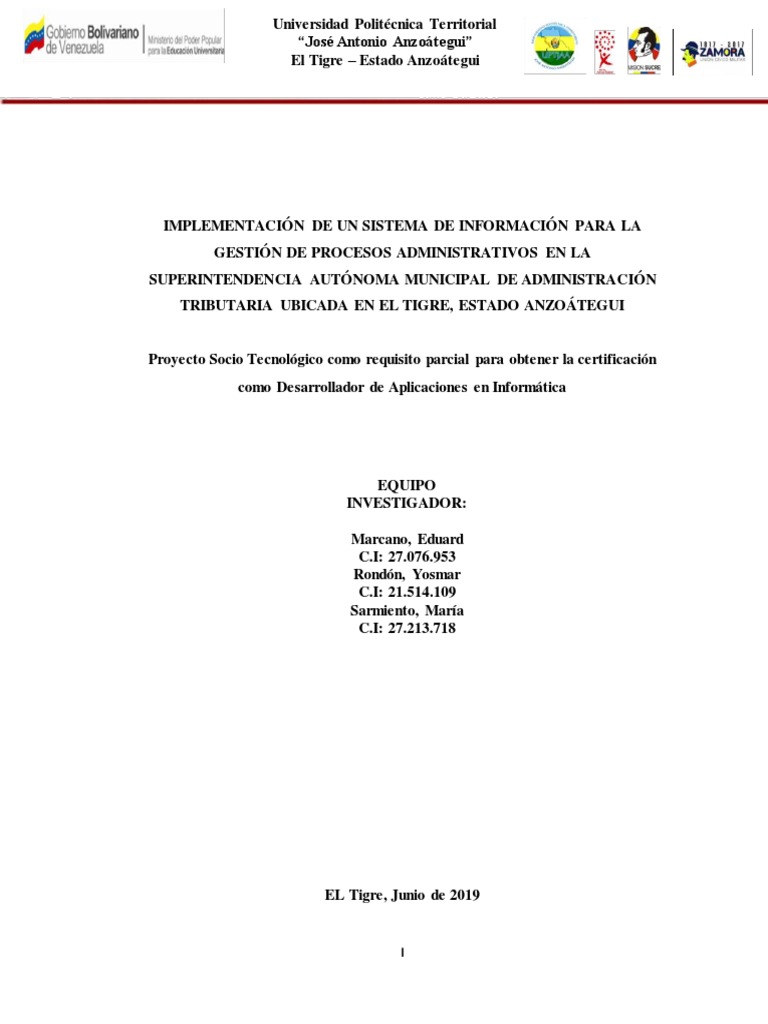 Proyecto Trayecto 3 PDF | PDF | Sistema de informacion | Mi sql