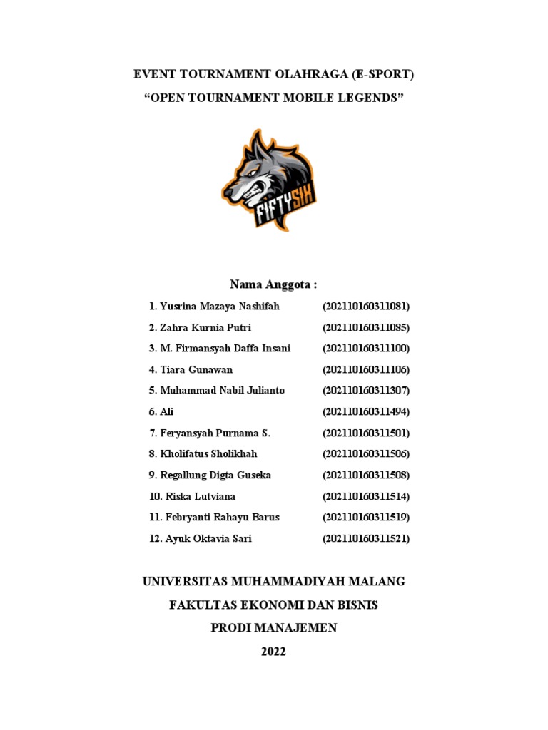 Proposal Tournament MLBB Fix 3 | PDF