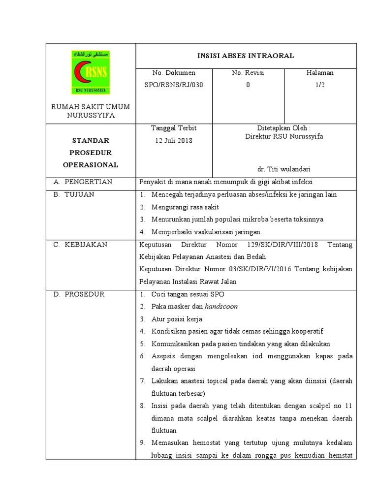 Insisi Abses Intraoral di Poli Gigi | PDF | Kesehatan Holistik | Sains ...