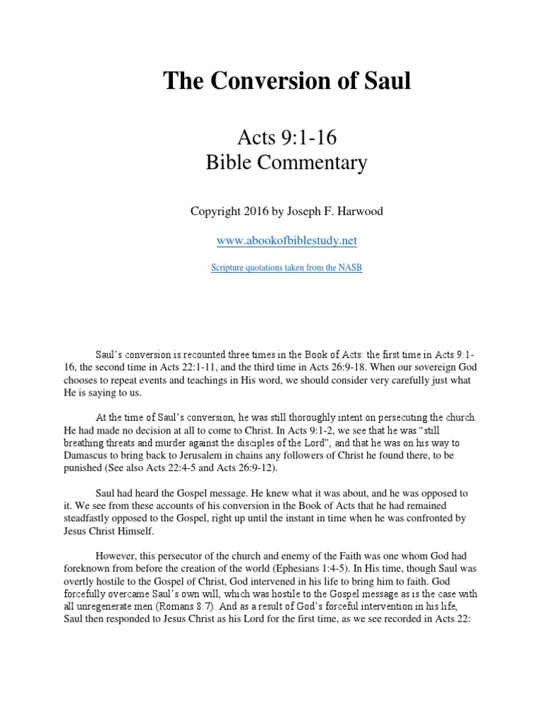 The Conversion of Saul | PDF | Paul The Apostle | Born Again