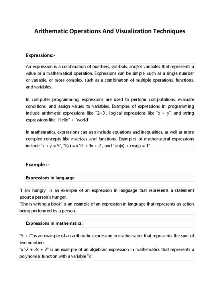 Arithematic Operations and Patterns | PDF | Pattern | Function ...