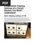 ACB Trip Reasons and Protection Settings | PDF | Components | Electronics