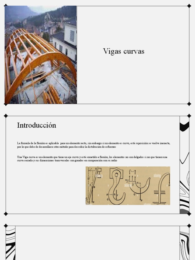 Vigas Curvas Mecanica de Materiales 2 Presentacion | PDF | Viga (Estructura) | Doblar
