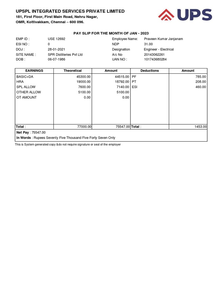 PaySlip 221213111459P PDF | PDF