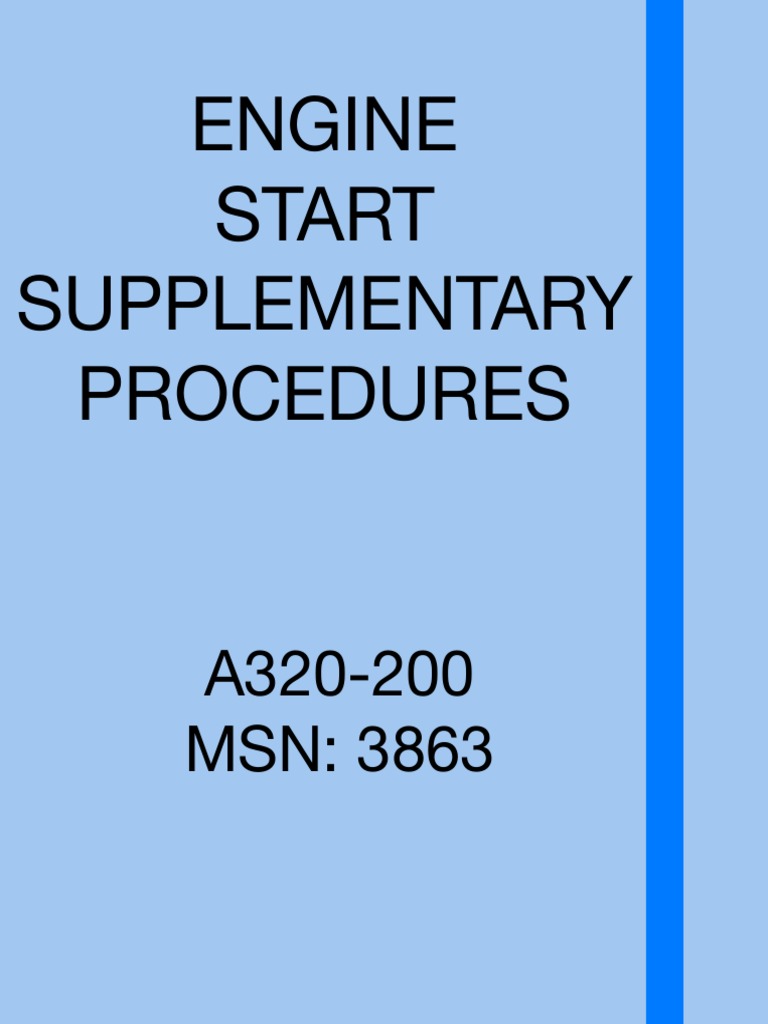 Eng Start Supp Proc A320 MSN 3863 | PDF