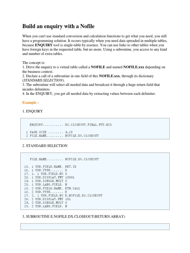 Build An Enquiry With A Nofile | PDF | Software Development | Computer ...
