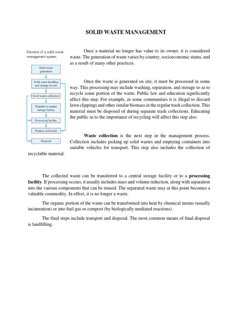 Solid Waste Management Overview | PDF | Waste Management | Waste