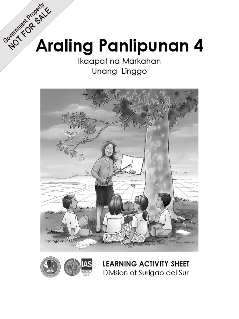 Araling Panlipunan 4: Ikaapat Na Markahan Unang Linggo | PDF