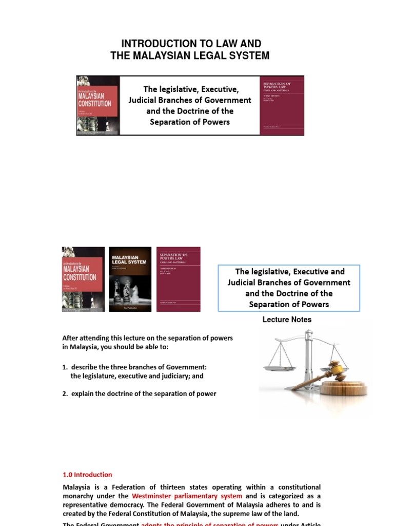 The Legislative Executive and Judicial Branches of Government and Separation of Power | PDF ...