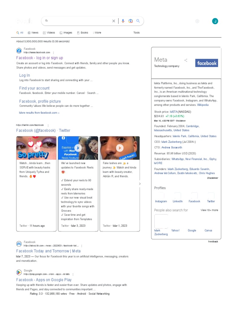 FB - Google Search | PDF | Facebook | World Wide Web