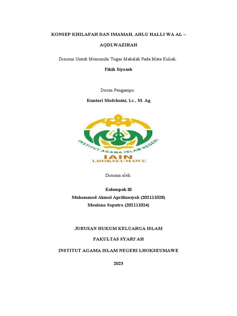 Konsep Khilafah Dan Imamah | PDF