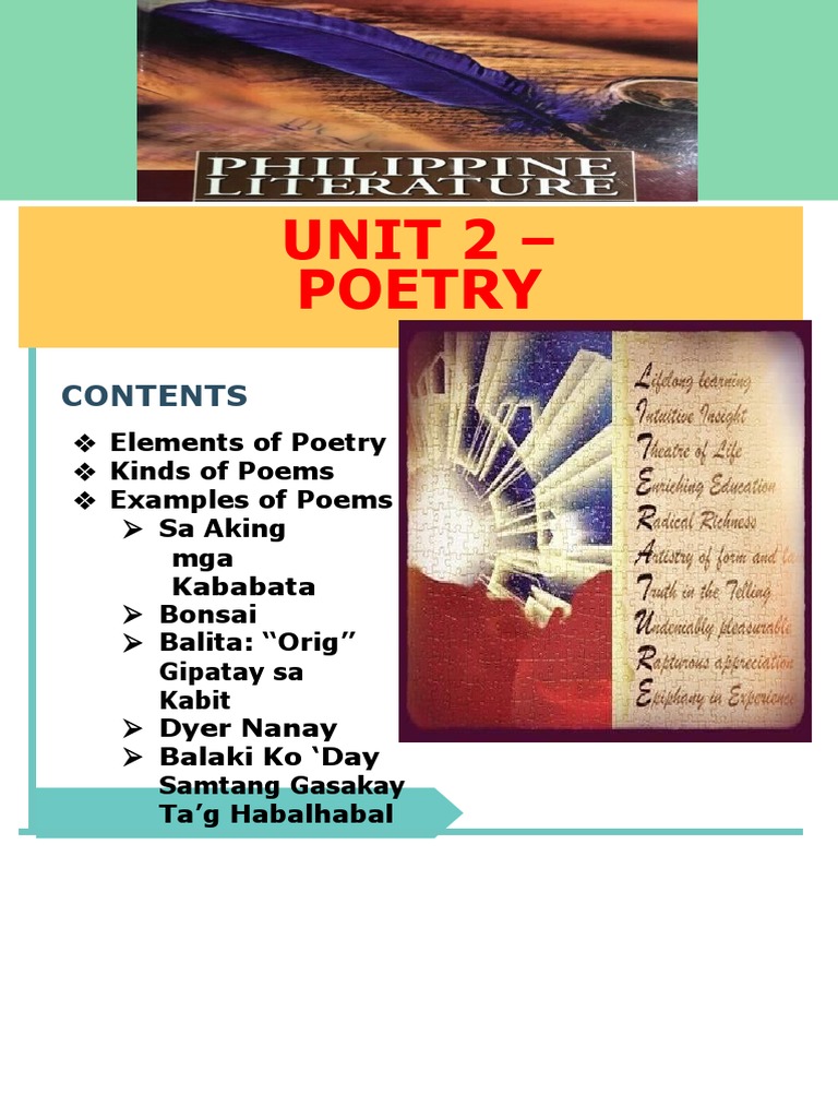 Philippine Lit - Unit 2 | PDF | Rhyme | Metre (Poetry)