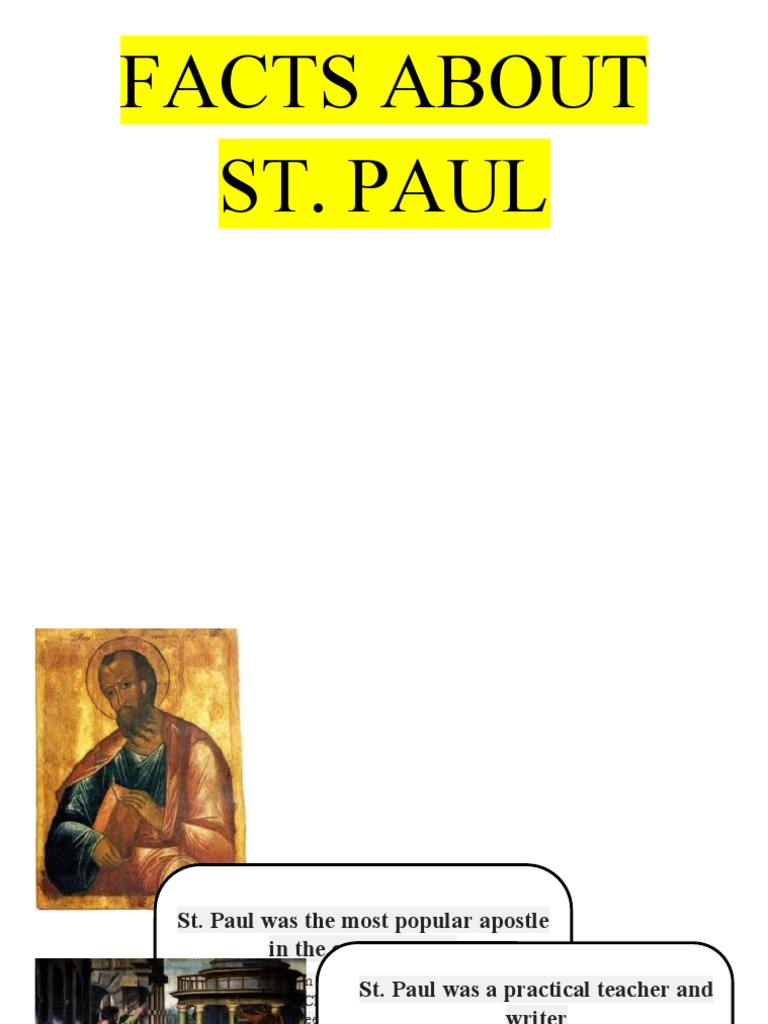 Key Facts About St. Paul the Apostle | PDF | Social Science