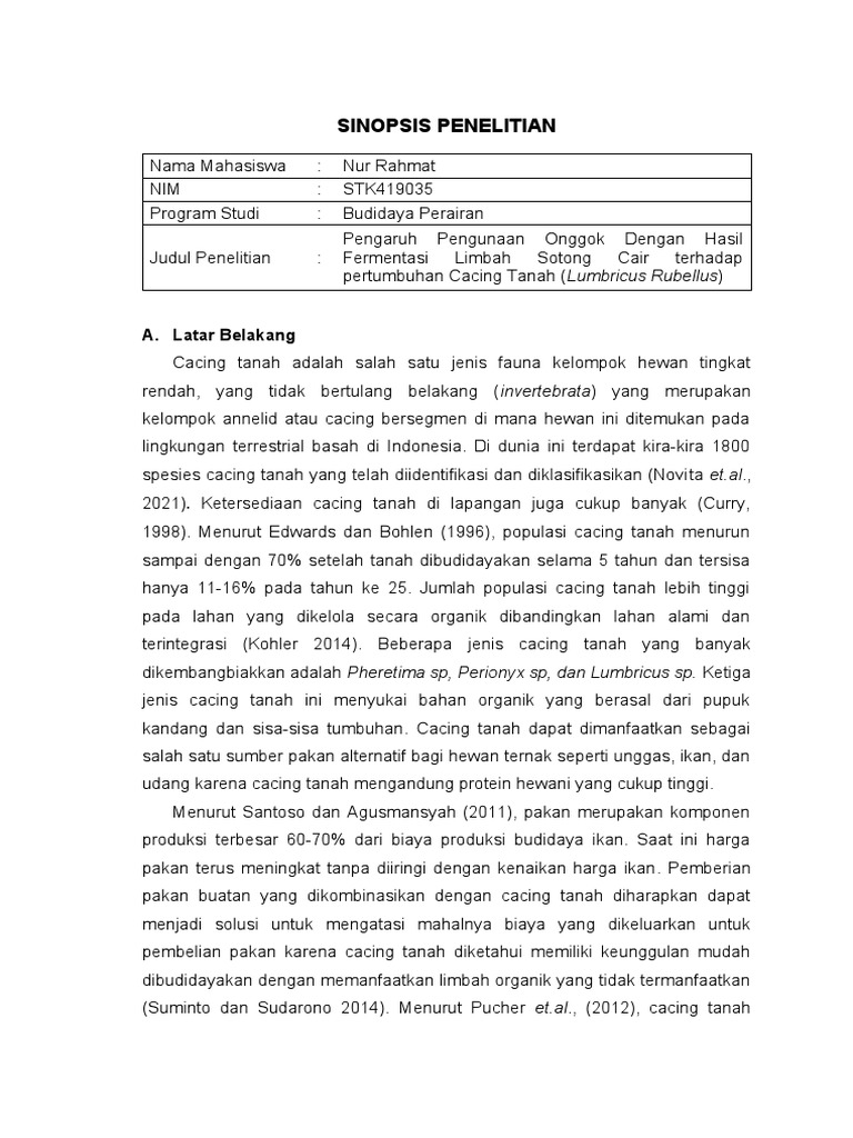 SINOPSIS Penelitian Rahmat Revisi | PDF