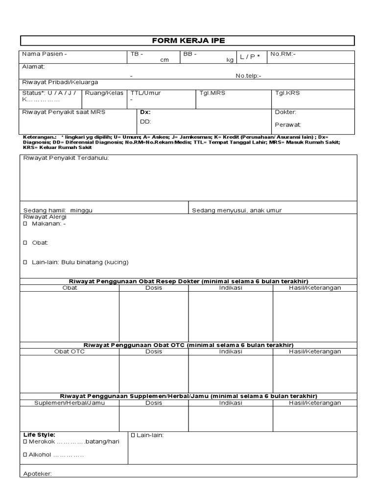 Form Kerja IPE | PDF