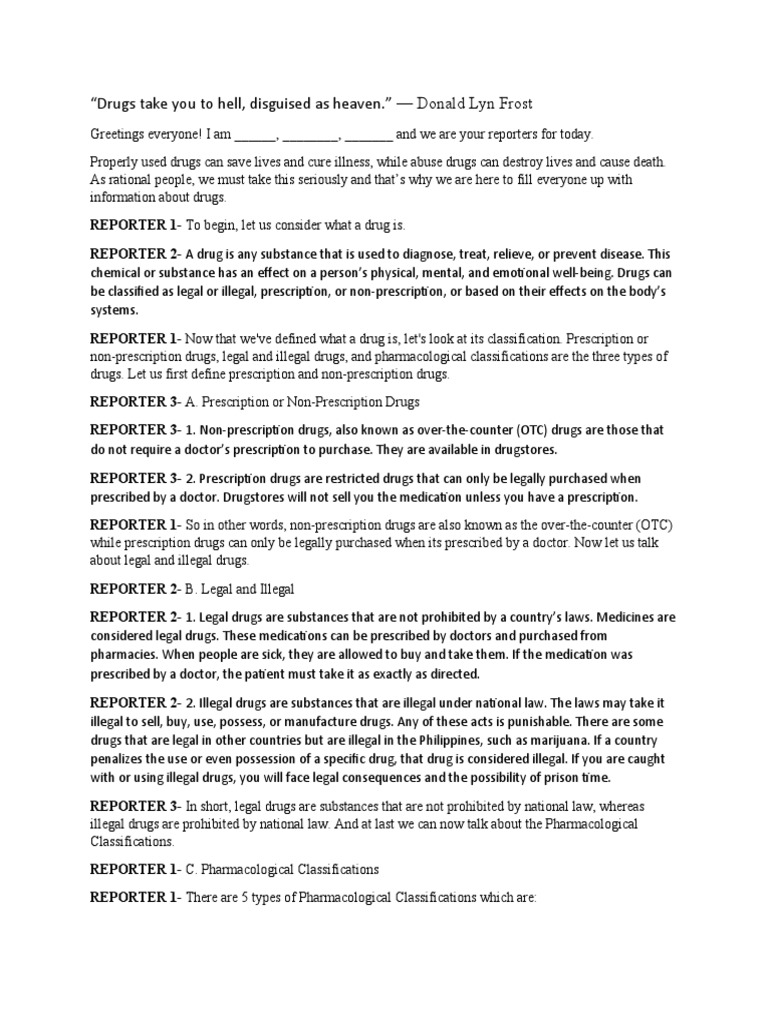 MAPEH Script | PDF | Drugs | Substance Abuse