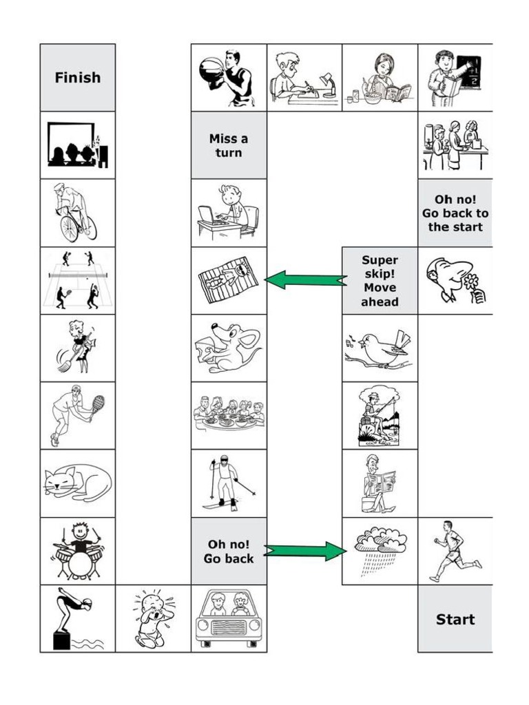 Present Continuous Board Game | PDF