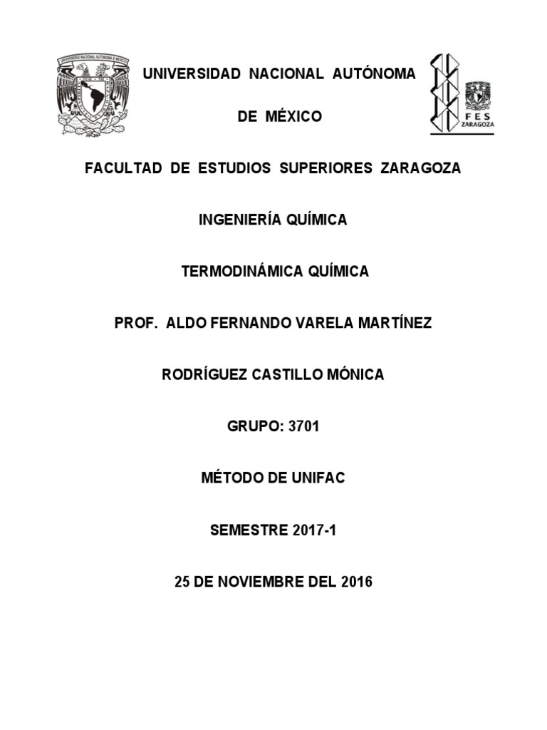 Método de Unifac | PDF | Teoría de sistemas | Mecánica