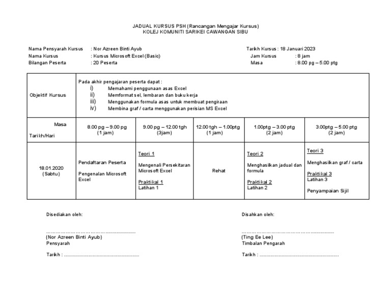 2. CONTOH RANCANGAN MENGAJAR | PDF